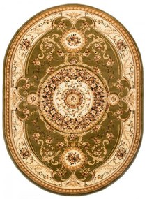 Kusový koberec klasický vzor 3 zelený ovál 60x100cm