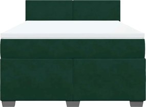 Box spring postel s matrací tmavě zelená 140x200 cm samet 3288627