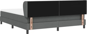 Postel s boxspringem s čelo Tmavě šedá 180 x 200 cm textil 3340102