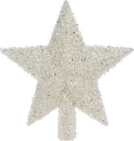 Třpytivá huňatá špice Bílá hvězda 20 cm