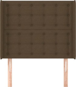 Čelo postele typu ušák tmavě hnědé 83x16x118/128 cm textil 3119991