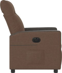 Elektrické polohovací křeslo hnědé textil 3324041