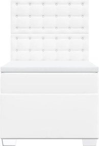 Box spring postel s matrací bílá 90x200 cm umělá kůže 3290705