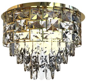 Lustr Luxuria I, 1x křišťálové/zlaté kovové stínítko, (fi 48cm), g