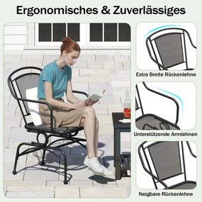Costway Houpací křesla2Set z kovu černé barvy - závěsná křesla s jemným houpáním