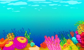 Pohled do mořské hlubiny s barevnými korály