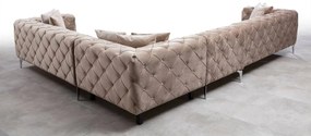 Designová rohová sedačka Rococo béžová - pravá