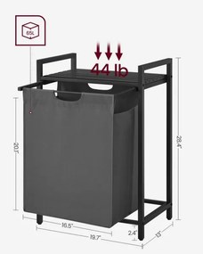 Koš na prádlo REX černá/šedá