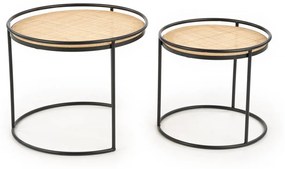 Odkládací stolek Mona přírodní ratan / černý