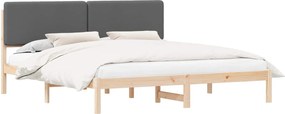 Rám postele s čalouněným čelem s čelo Tmavě šedá 200 x 200 cm 3405563