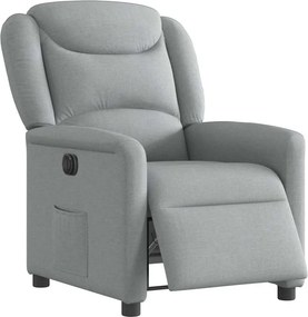Elektrické polohovací křeslo světle šedé textil 3303174