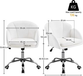 Kancelářská židle Yaheetech – bílá (255829956821)
