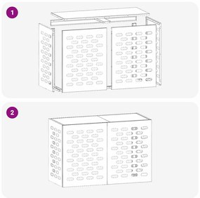 vidaXL Ochrana klimatizace Černá 90 x 40 x 60 cm Ocel
