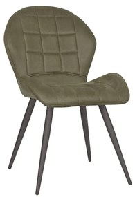 LABEL51 Zelená jídelní židle Sil, mikrovlákno/kov
