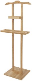 Bambusový stojan na oblečení s odkládací plochou compactor bamboo - 44,5 x 32 x 115 cm