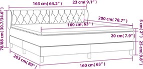 Box spring postel s matrací tmavě hnědá 160x200 cm textil 3127056
