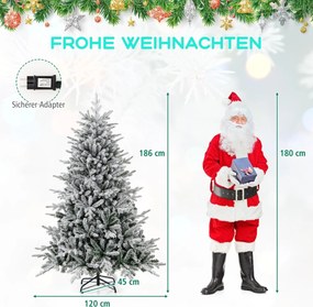 Costway Umělý vánoční stromeček s různobarevnými LED světly a 8 světelné režimy