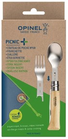 Opinel Picnic + sada nože N°08, lžíce, vidličky, ubrousku, 002500