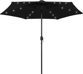 vidaXL Slunečník s LED světly a hliníkovou tyčí 270 cm [47357] Barva: Černá