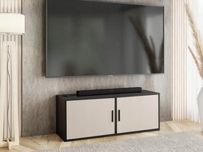 TV skříňka ROJO 2 černý + kašmír uzavřená TV skříňka s policí