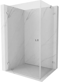 Mexen Lunar-B, výklopný sprchový kout levý 100 x 80 cm, 8mm čiré sklo, chromový profil, 832-100-080-01-00-L