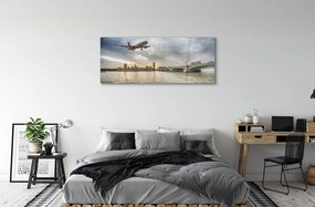 akrylový obraz letadel mraky 120x60 cm