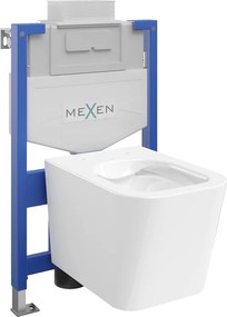 Mexen Teo podomítková WC sada rám Fenix XS-U s WC mísou, bílý lesk - 6853385XX00