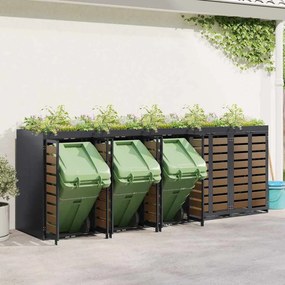 Úložný box na 3 popelnice Ocel Antracit 3394776