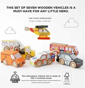 Le Toy Van Set záchranných autíček s vrtulníkem / od 2 let