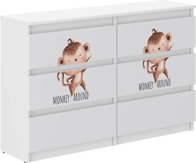 Wooden Toys Dětská komoda R-120 SAFARI OPICE
