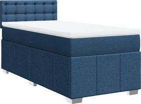 Box spring postel s matrací modrá 90x200 cm textil 3286971