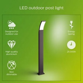 Philips 8719514417816 Splay venkovní svítidlo sloupek LED 12W/1200lm 4000K IP44 antracit