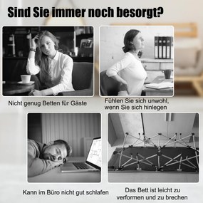 Costway Skládací postel s matrací přenosná a pro hosty modrá made in Italy