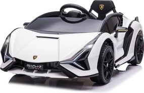 HOMCOM Dětské Elektrické Auto 12V 2 Režimy Jízdy Lamborghini SIAN SUV Hračkové Elektrické Vozidlo s Dálkovým Ovládáním Hudba (MP3/USB) Světlo 3-5 Let