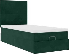 Osmanský rám postele s matracemi tmavě šedá 90x200cm samet 3313376