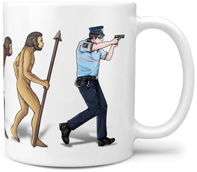 Hrnek Evoluce policie (Náplň hrníčku: Žádná)