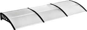 Stínidlo nad dveřmi Outsunny 90 x 295 cm, zakřivené stínidlo s UV ochranou, sluneční clona nad předními dveřmi vyrobená z polykarbonátu, ochrana proti