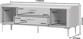 TV komoda AIR - TV175-2K2F/AI - Pepper bílá lak mat