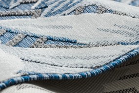Dywany Łuszczów, Kusový koberec Botanic 65242 Feathers navy – na ven i na doma, 157x220, modrá, chodba / předsíň