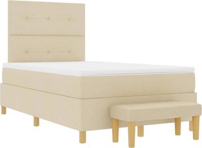 Postel s boxspringem s čelo Krémová 200 x 120 cm textil 3344294