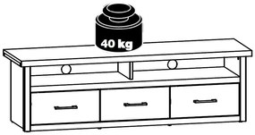TV skříňka Luca, dub/bělená pinie