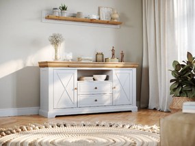 Bílý nábytek Komoda Marone Elite 2.4, dekor bílá-dřevo, masiv, borovice