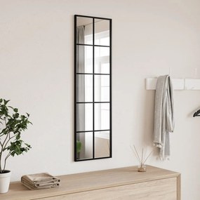 Nástěnné zrcadlo černé 30 x 100 cm obdélník železo - Default Title