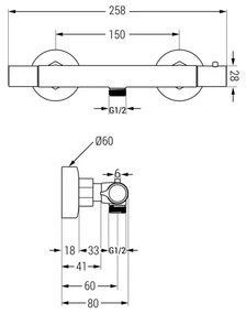 Mexen Carl sprchový set s dešťovou sprchou a Slim termostatickou sprchovou baterií, černá, 77105240-70