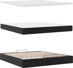 Osmanský rám postele s matrací černá 160x200cm umělá kůže 3313011