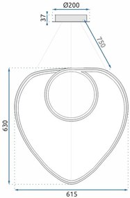 Toolight, Moderní LED stropní svítidlo + dálkové ovládání APP7798-cp, chrom, OSW-05503