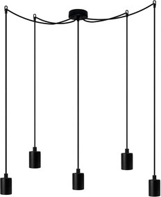 Černé závěsné svítidlo s 5 kabely Bulb Attack Cero Basic