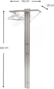 Ocelový nástěnný věšák ve stříbrné barvě 65 cm Senza – Spinder Design