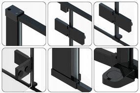 Čtvercový sprchový kout REA FARGO 90x90 cm, černý matný/transparent - bez vaničky