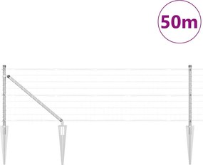 Venkovní euro plot s hroty 50 x 0,6 m Pozinkovaná ocel Stříbrná 3350781